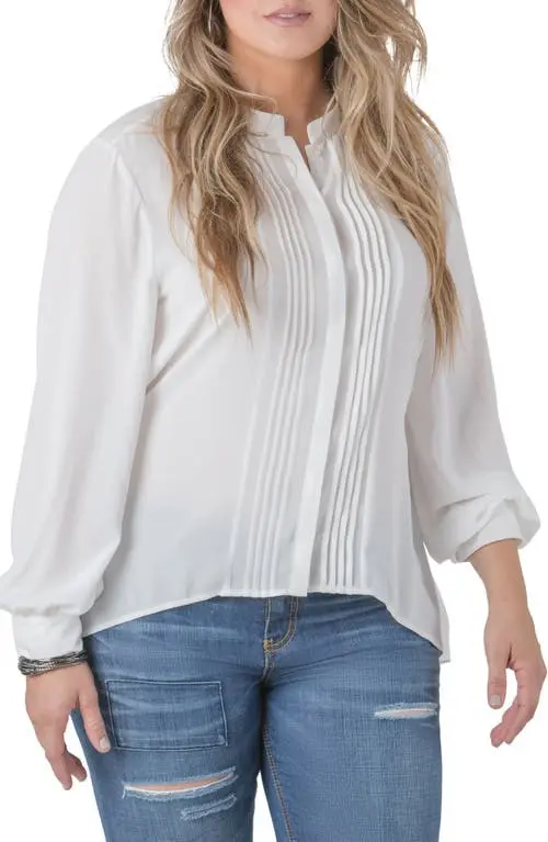 STANDARDS & PRACTICES Trisha Pintucked Chiffon Blouse - White
