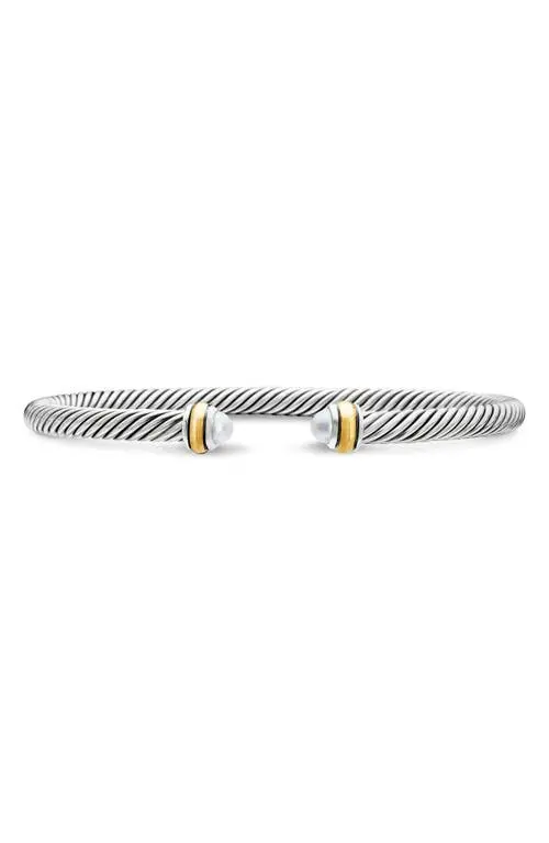 David Yurman Cable Classic Bracelet With Semiprecious Stones - Silver/ Pearl