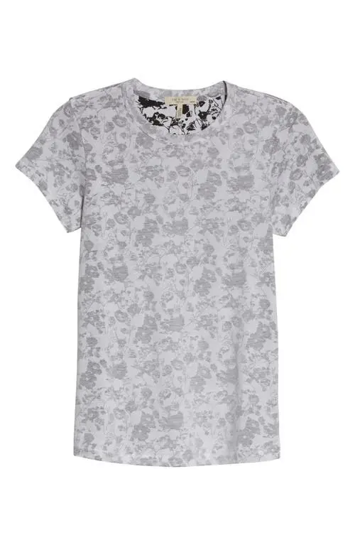 Rag & Bone Poppy Print Organic Cotton Top - Black/white Multi