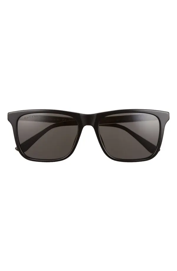 Gucci 57mm Polarized Square Sunglasses - Black | Editorialist
