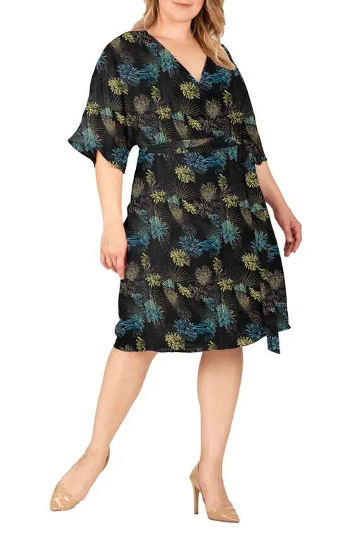 STANDARDS & PRACTICES Candice Georgette Wrap Dress - Black Sparkler