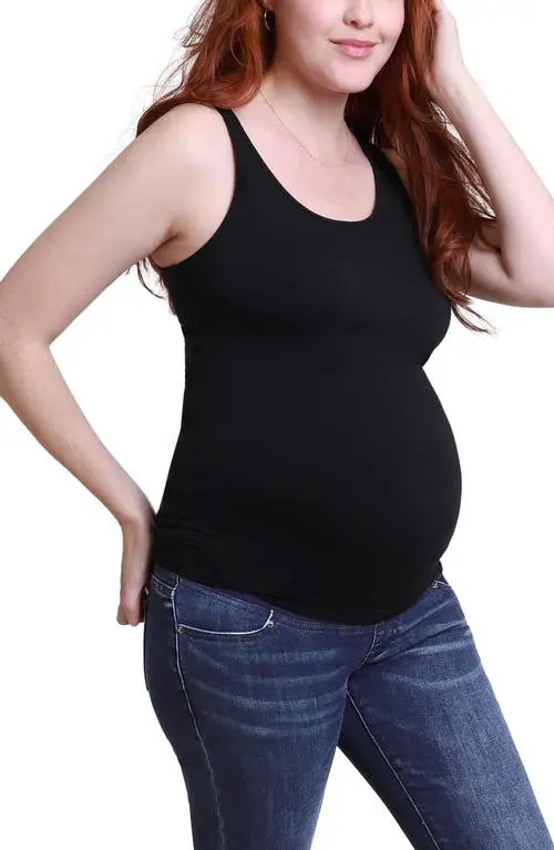 INGRID & ISABEL® Maternity Scoop Neck Tank - Black