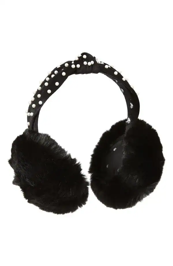 Lele Sadoughi Ear Muff Headband - Jet | Editorialist