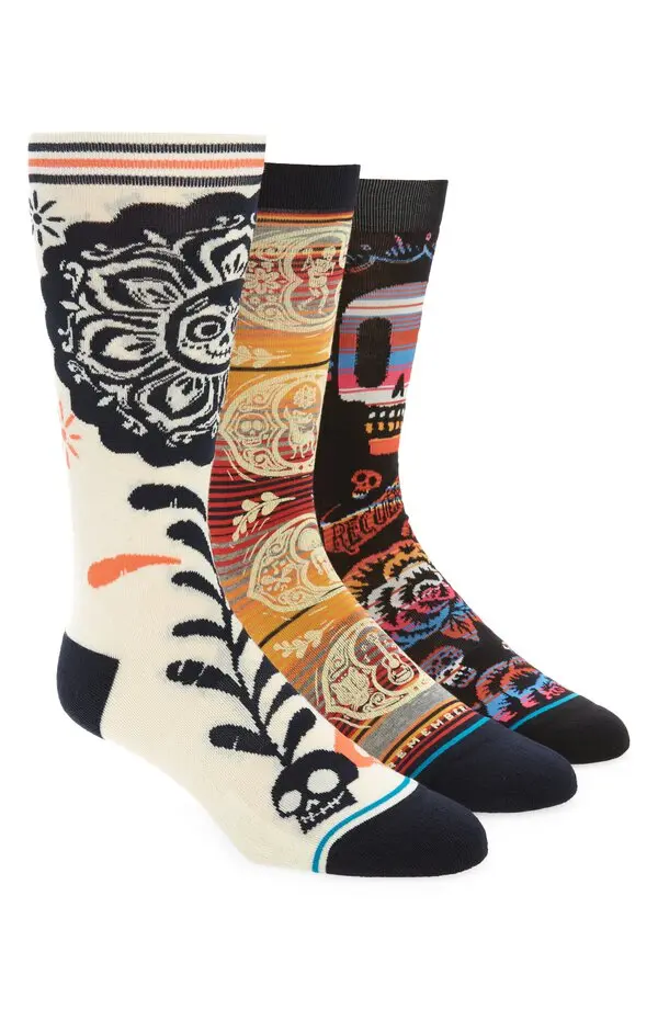 Stance X Disney Pixar 'coco' Remember Me Assorted 3-pack Crew Socks ...