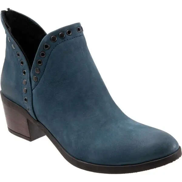 BUENO Cora Block Heel Bootie - Blue Nubuck