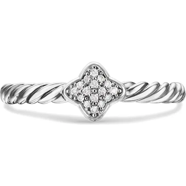 David Yurman Sterling Silver Quatrefoil Pavé Ring - Diamond