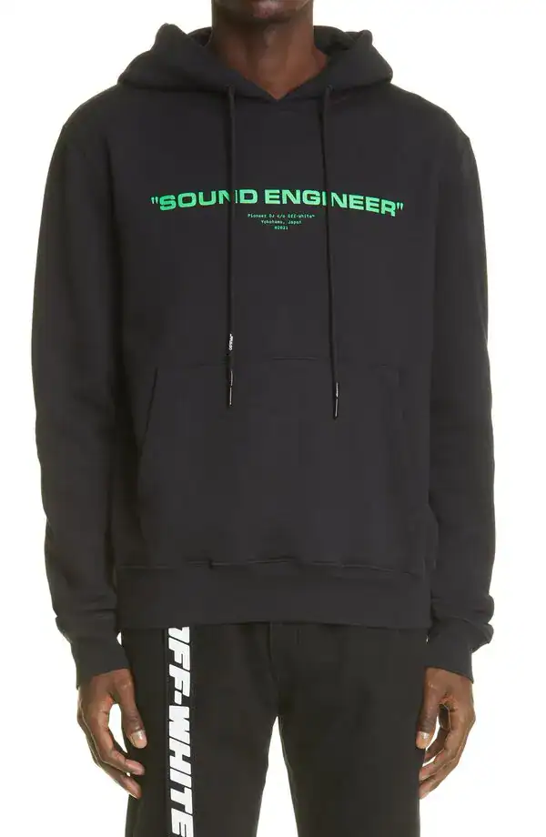 Off-White X Pioneer Dj Sound Engineer Cotton Graphic Hoodie 