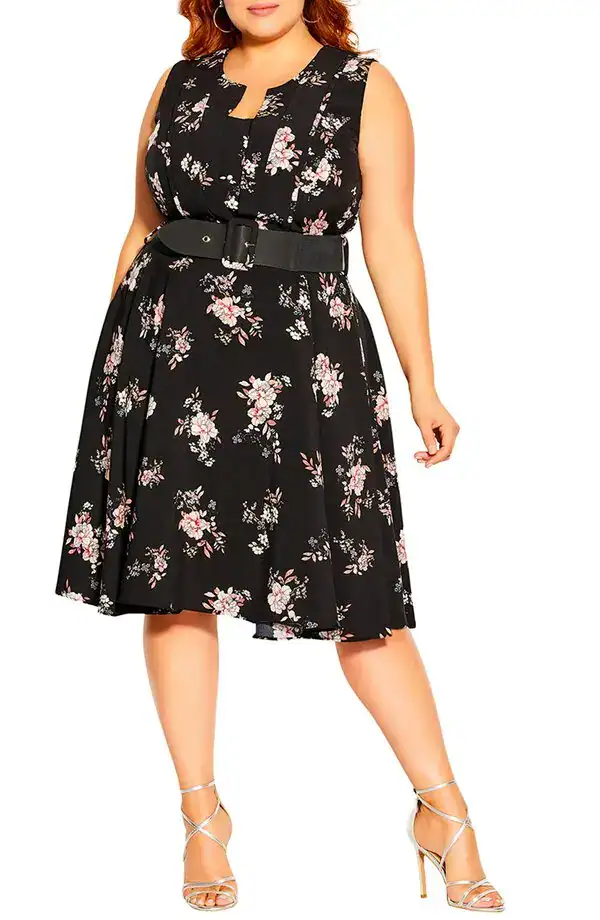 City Chic Belted Fit & Flare Dress In Imperial Floral - 50% Off |  Editorialist