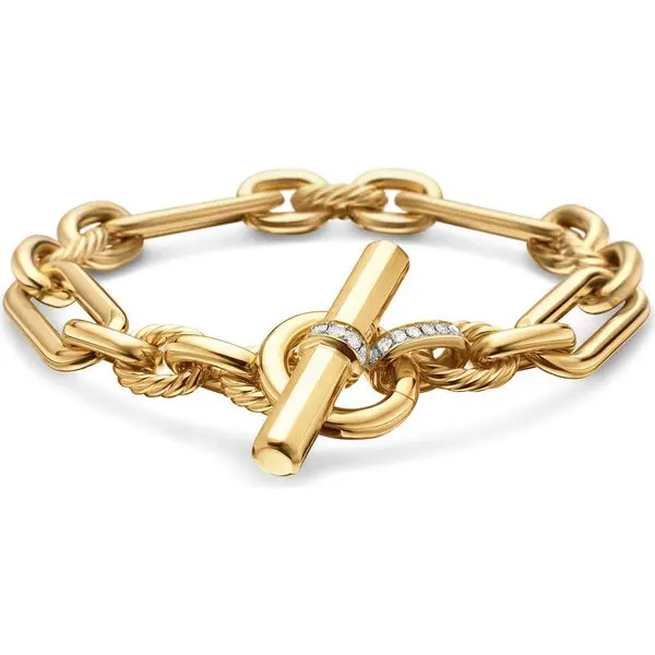 David Yurman Lexington Chain Bracelet - Diamond/yellow Gold