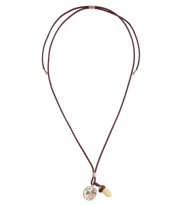 Chloé Jemma Leather And Quartz Necklace - Brown