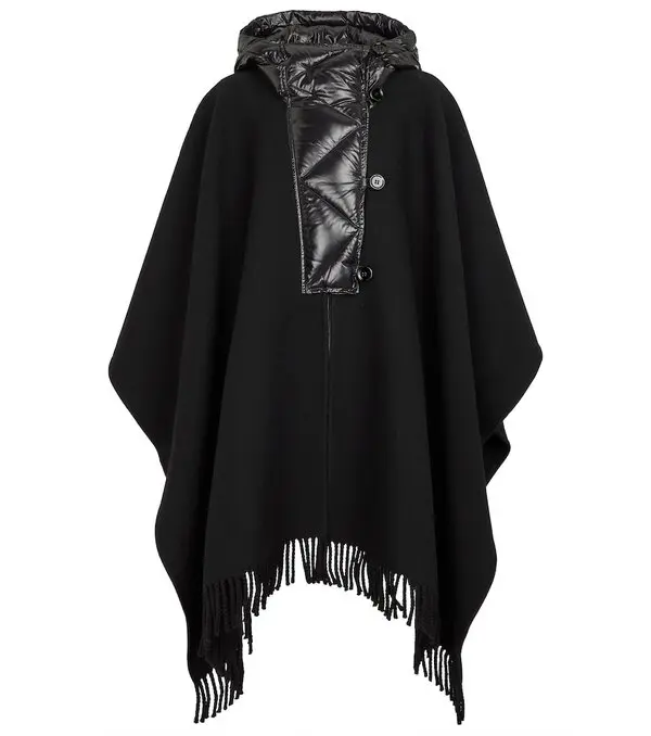Moncler Virgin Wool And Nylon Cape