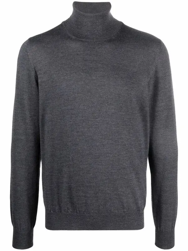 FILERIA Roll-neck Fitted Jumper - Grey