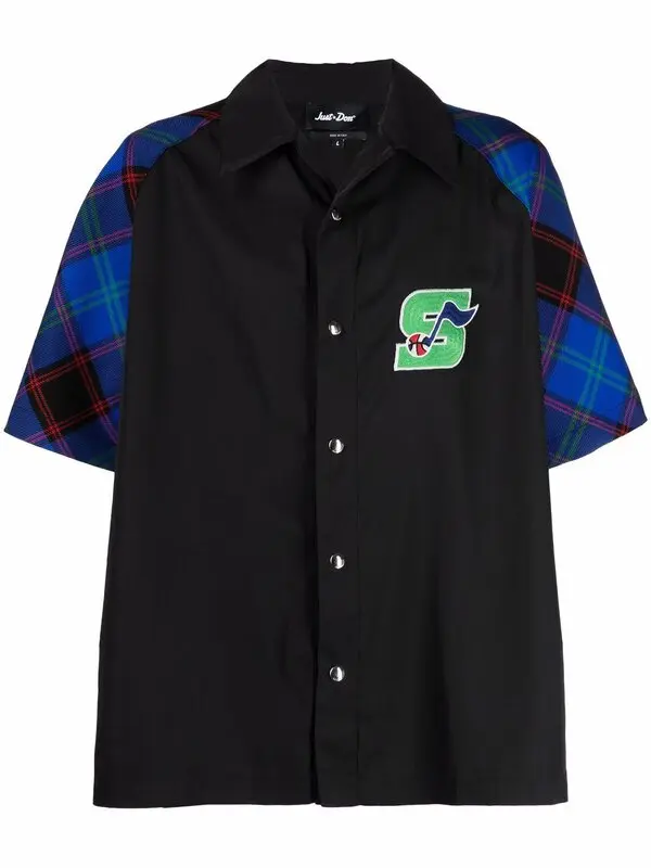 JUST DON Colour-block Short-sleeved Shirt