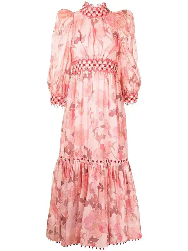 HOT Zimmermann Pink High Neck Dress Zimmermann High Neck