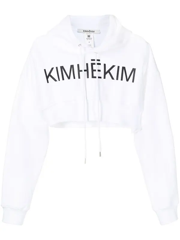 Buy KIMHEKIM Logo-print Cropped Hoodie - White At 50% Off