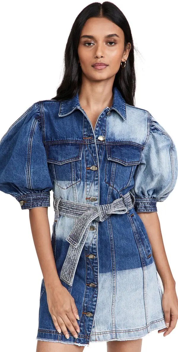 Aje Freecycle Denim Dress In Multi Denim - 60% Off | Editorialist