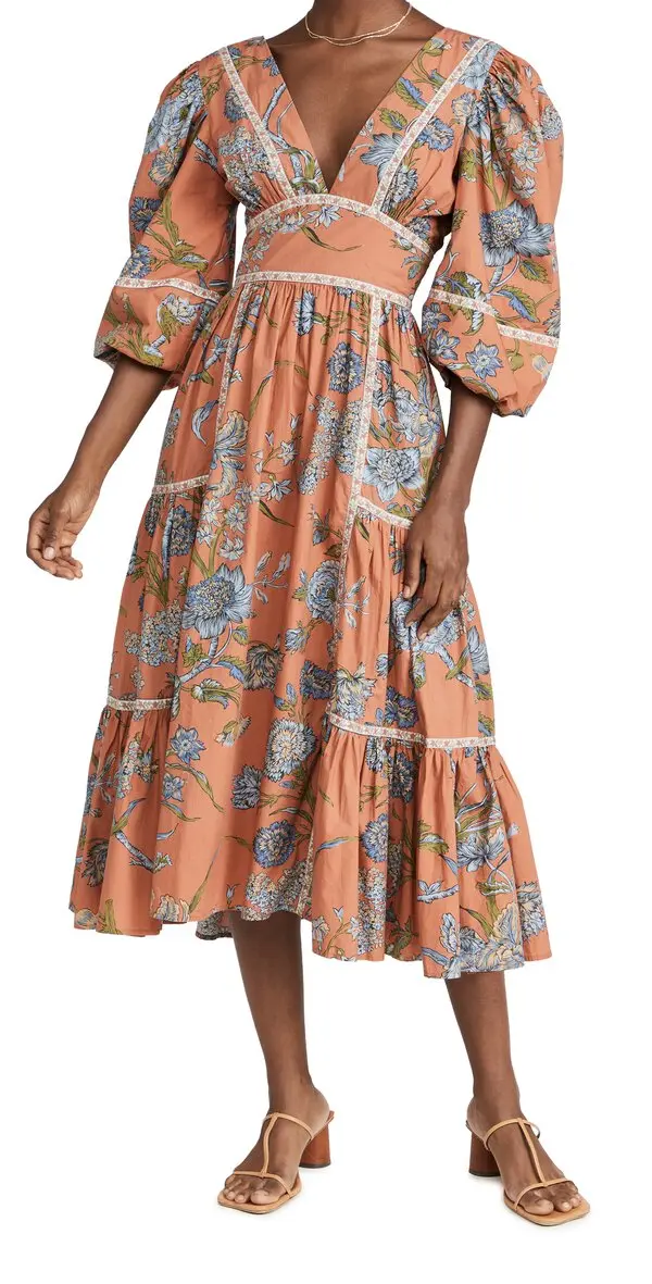 Love The Label Empire Waist Midi Dress - Orange | Editorialist