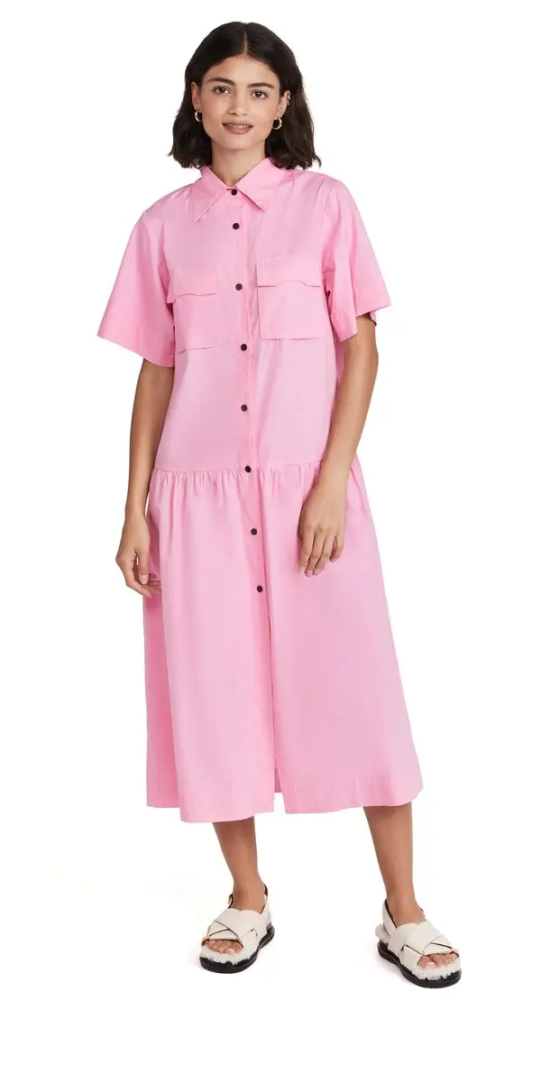 swf pink dress Fitted Midi, S / Rouge
