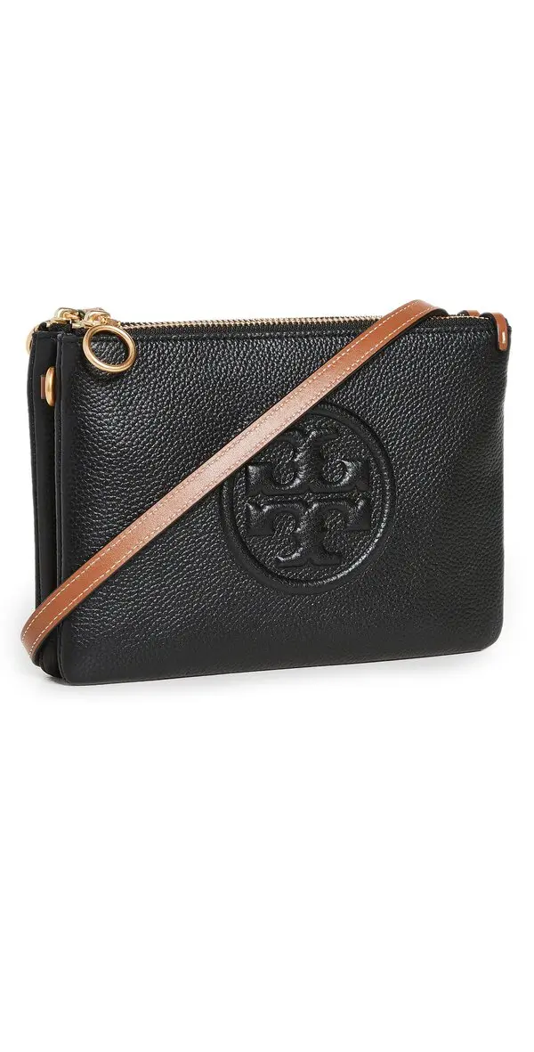 Tory Burch Perry Bombe Double Zip Crossbody Black Editorialist