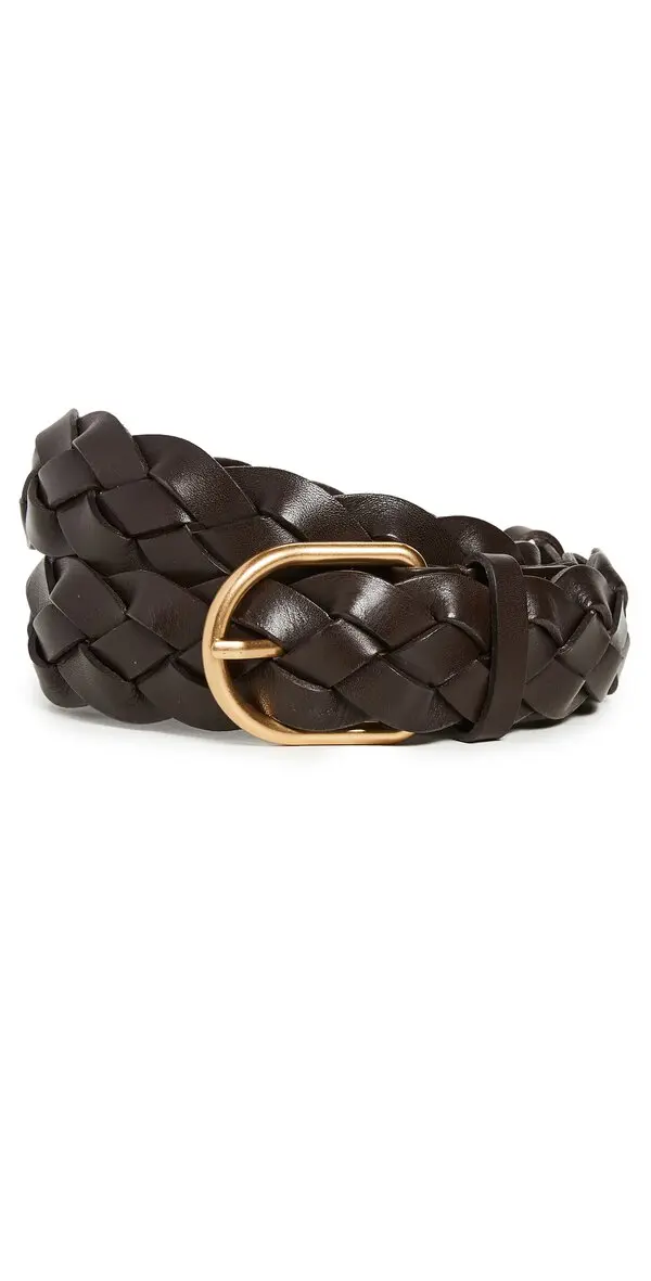 Loeffler Randall Carson Braided Leather Belt - Chocolate  display picture 2