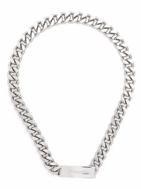 Dsquared2 Logo Plaque Chain Necklace