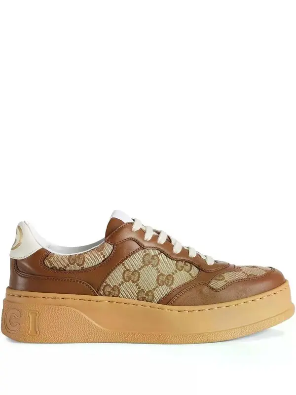 Gucci Gg Embossed Low-top Sneakers - Brown