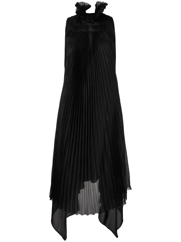 SHANSHAN RUAN Pleated Silk Dress