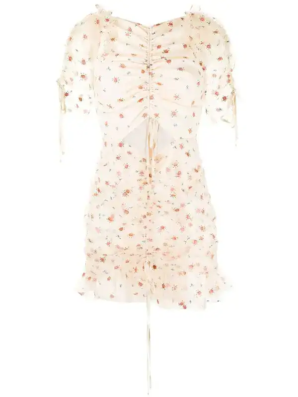 knee length dresses for ladies FOR LOVE & LEMONS Kate Mini Dress in Blue – Lusso Di Luna Boutique main image 1