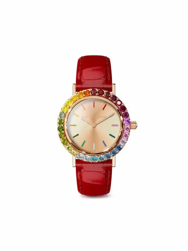 Dolce & Gabbana Iris Crystal-embellished 34mm - Red