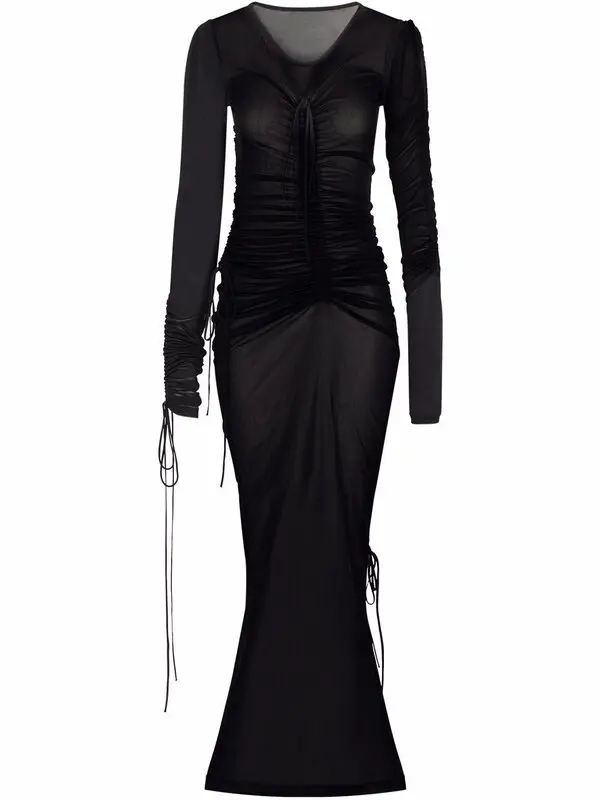 Dolce & Gabbana Ruched Midi Dress In Black - 40% Off | Editorialist