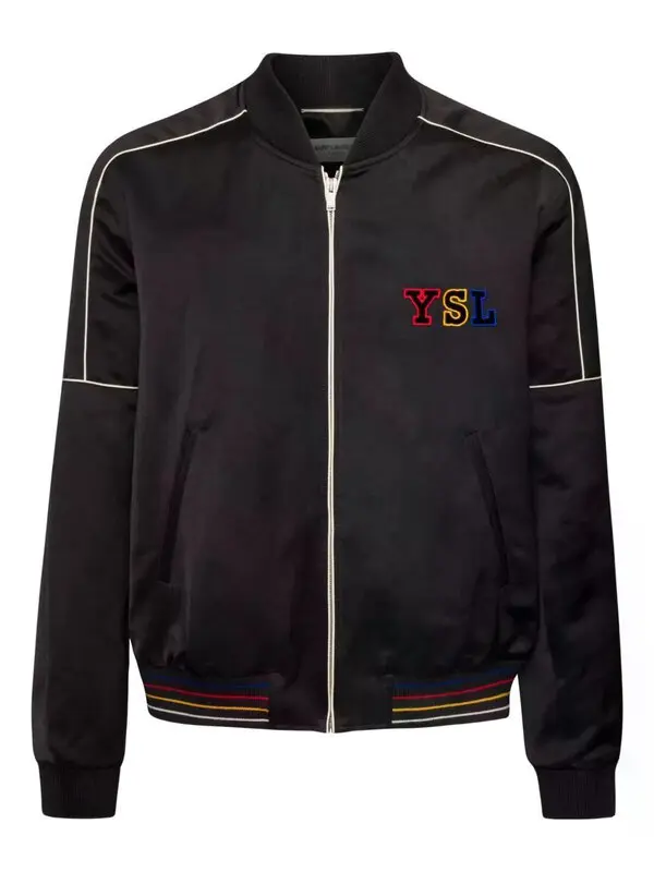 Saint Laurent Embroidered Logo Bomber Jacket