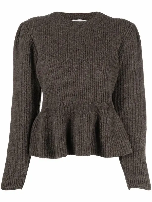 LEMAIRE Ribbed-knit Peplum-hem Jumper