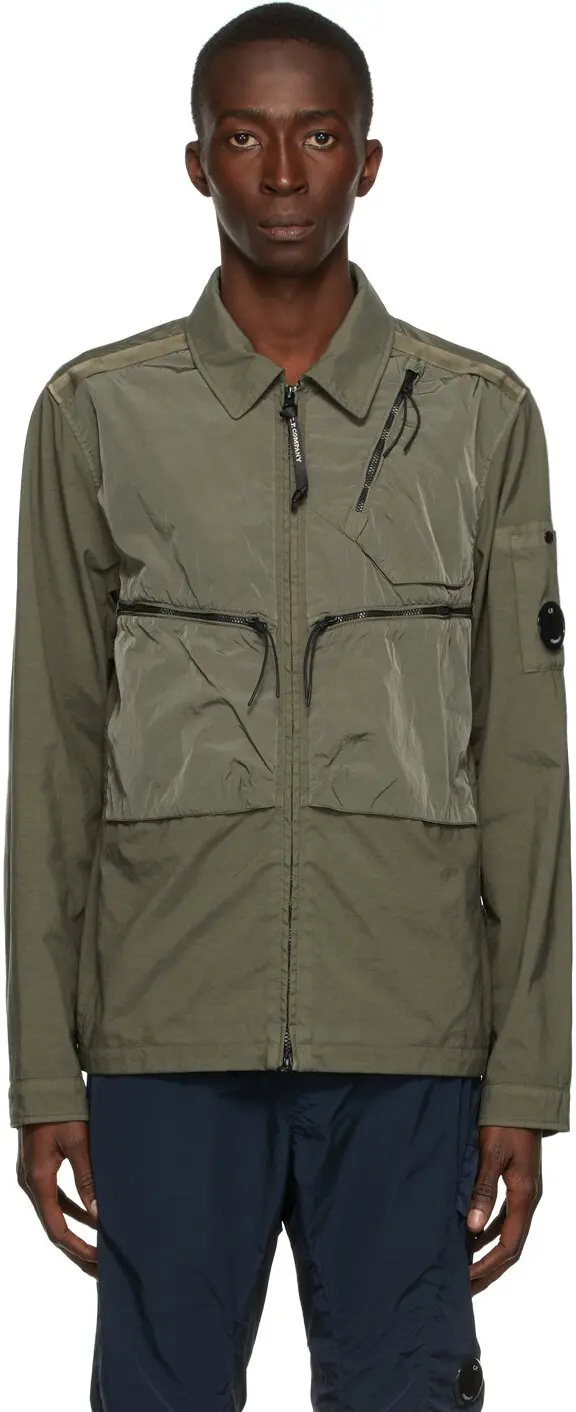 C.P. Company Black Taylon P Mixed Overshirt Jacket In 665 Gry - 60 