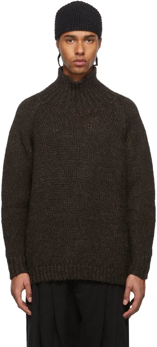 Jan-Jan Van Essche Knit #54 Turtleneck In Dark Brown - 49% Off 