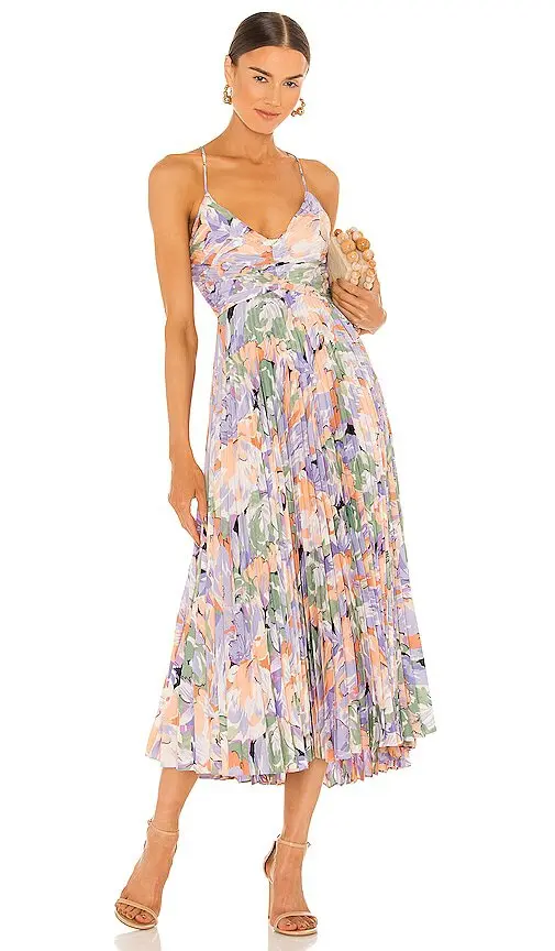 Astr The Label Blythe Dress - Coral Multi