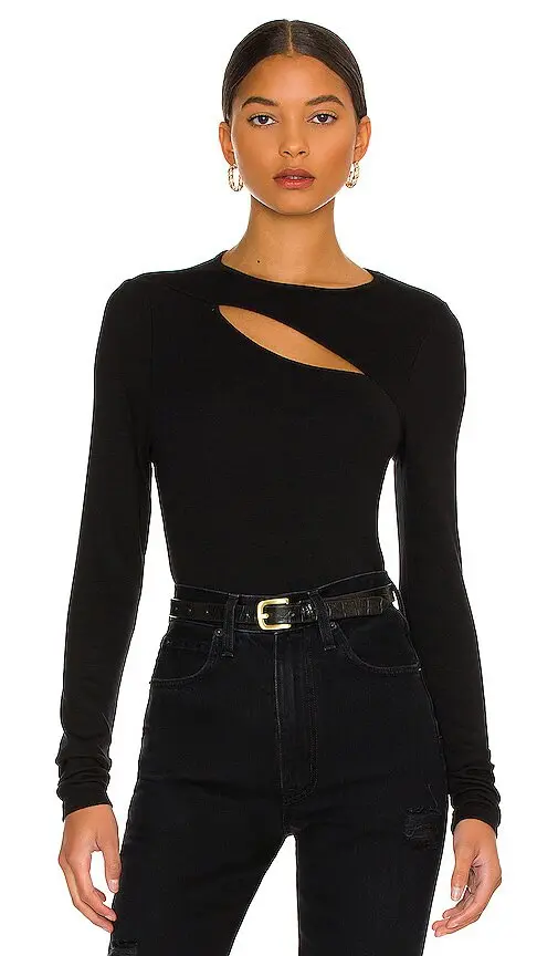 Lamade Verge Peek A Boo Long Sleeve Top - Black