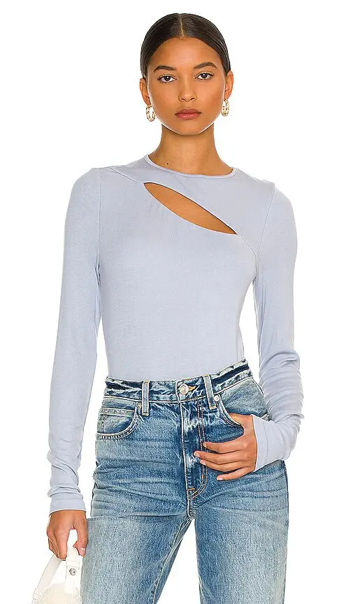 Lamade Verge Peek A Boo Long Sleeve Top - Quarry
