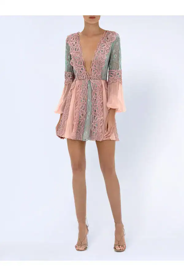lace bodycon dress royal blue MB FASHION Off-Shoulder Lace Bodycon Dress with Long Sleeves 9051 main image 1