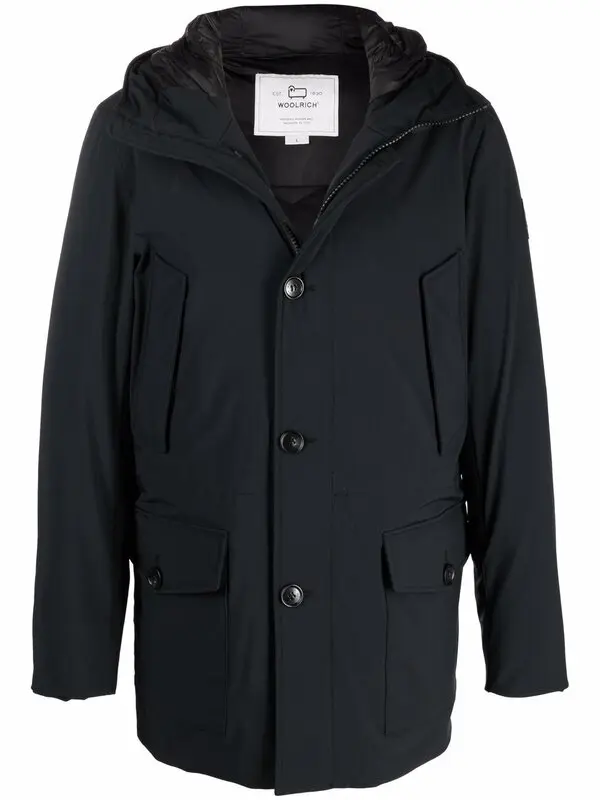 Woolrich Padded Down Parka Coat - Black