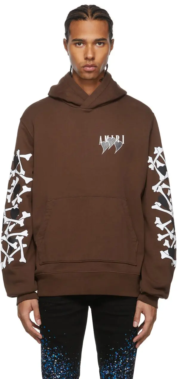 Buy Amiri 3 Hearts Bones Hoodie - Brown At 18% Off | Editorialist