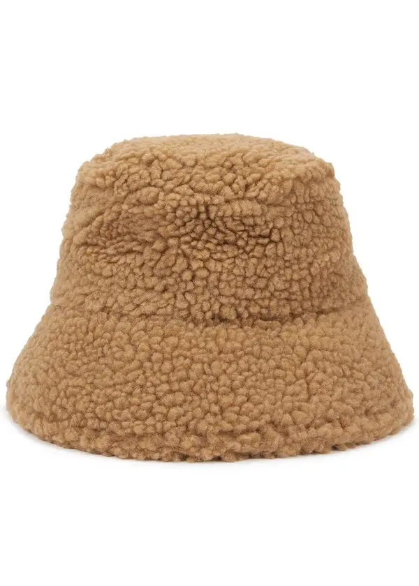 Lack Of Color Teddy Fleece Bucket Hat - Camel | Editorialist display picture 1