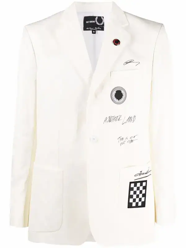 Raf Simons X Fred Perry Notched-Lapel Single-Breasted Blazer In 