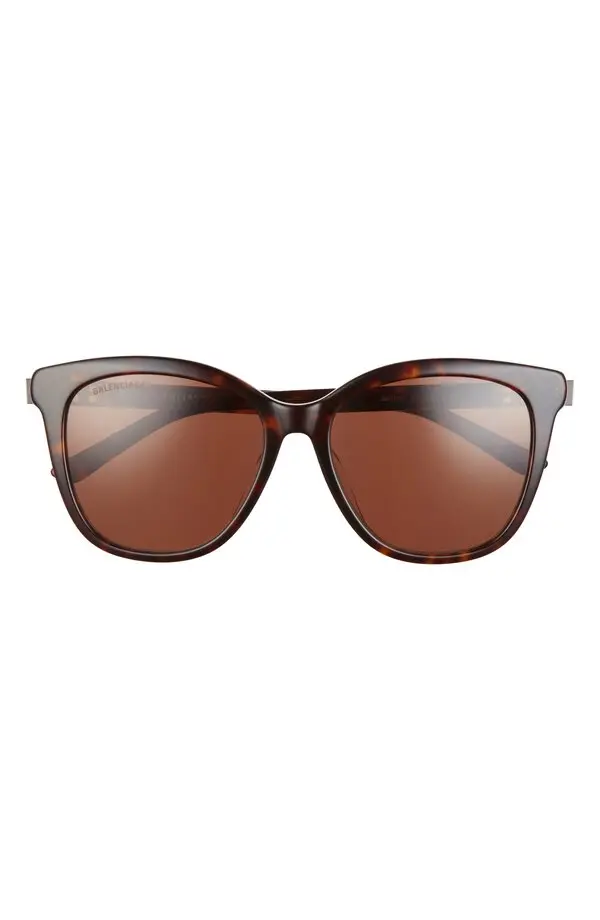 Balenciaga 57mm Square Sunglasses Havana Editorialist