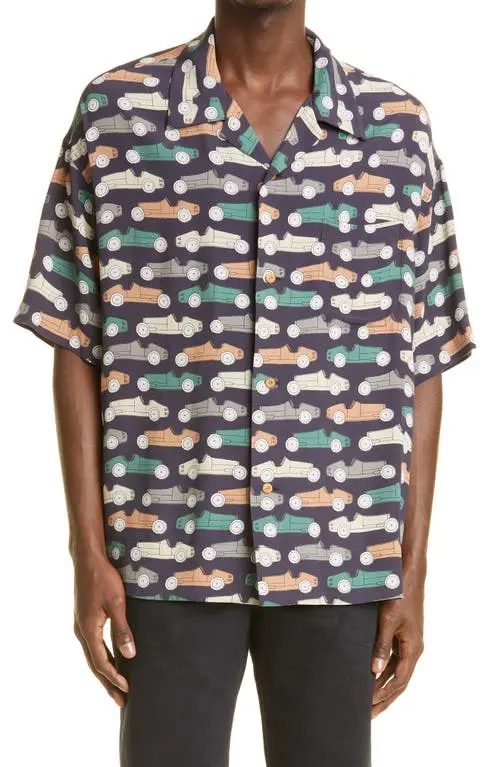 Visvim Caban Car Print Button-Up Camp Shirt In Black - 70% Off  
