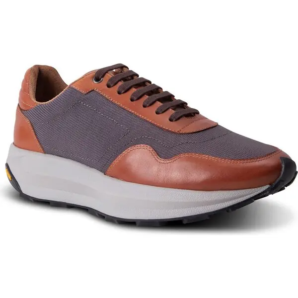 Gordon Rush Lancaster Leather And Textile Sneaker - Cognac/ Grey
