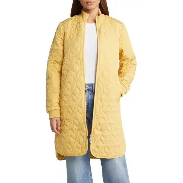 Ilse Jacobsen Long Quilted Jacket Marigold Editorialist