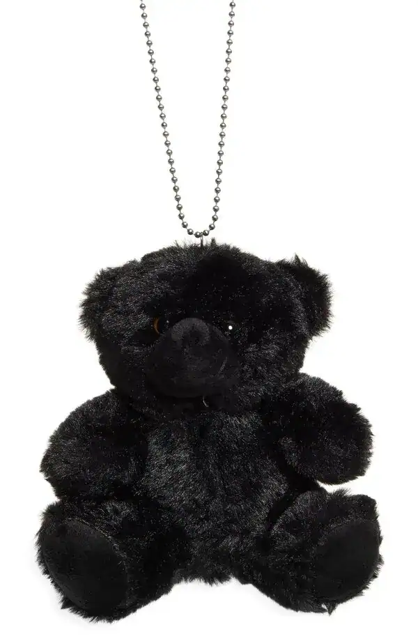 Vaquera Teddy Bear Pendant Necklace - Black | Editorialist