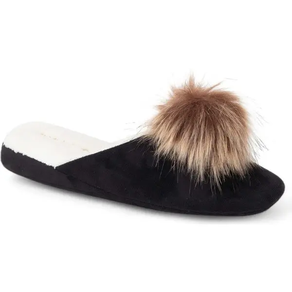 PATRICIA GREEN Pretty Pouf Slipper - Black/tan