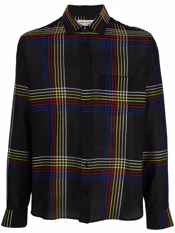 Saint Laurent Checked Wool Shirt