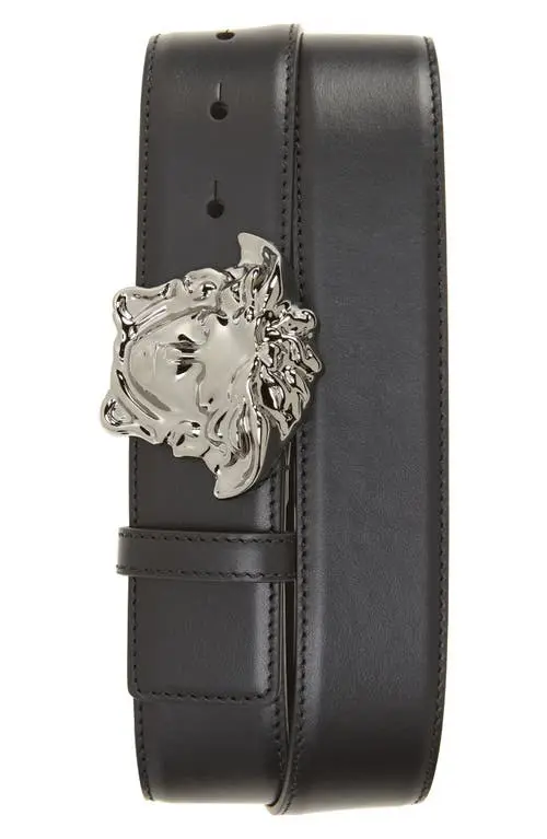 Versace Medusa Head Leather Belt - Black-ruthenium